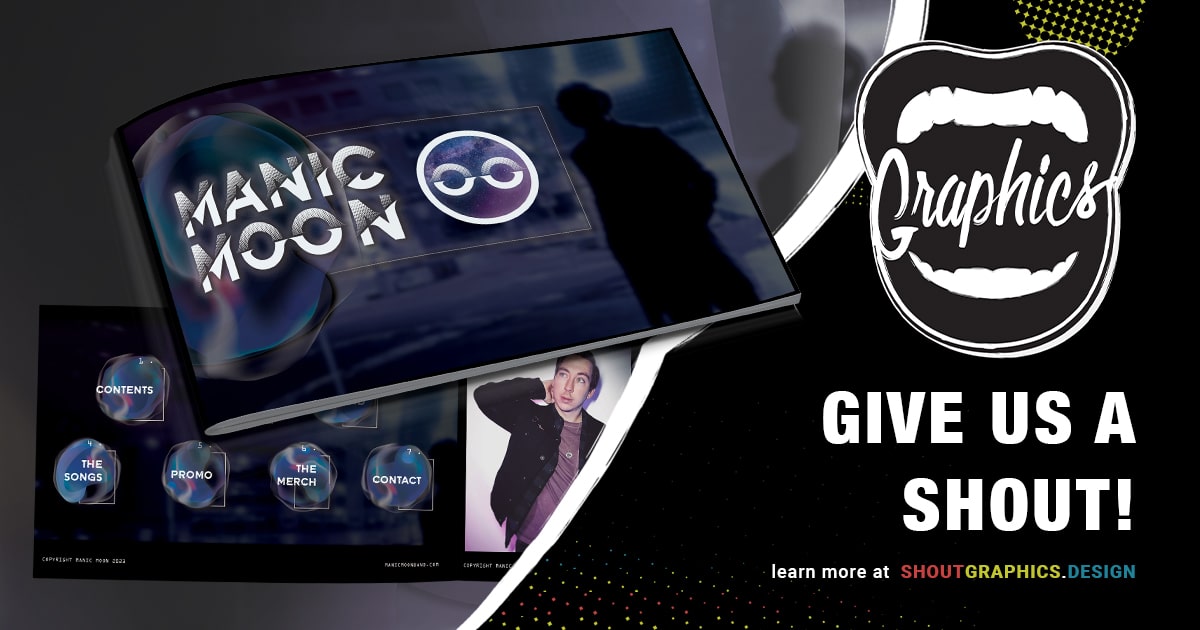 Shout! Graphics Portfolio | Manic Moon Electronic Press Kit